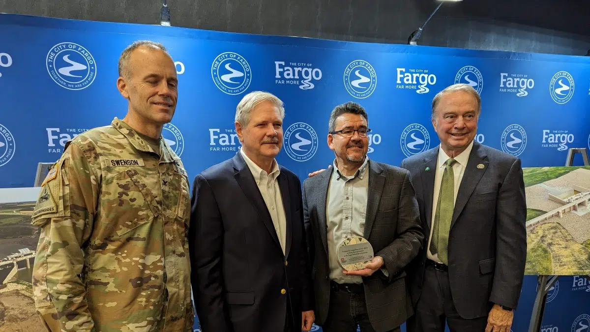 Leaders celebrate completion of F-M Diversion Inlet Structure | Y94