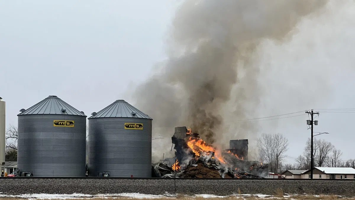 Fire destroys grain bin in central North Dakota | The Mighty 790 KFGO | KFGO