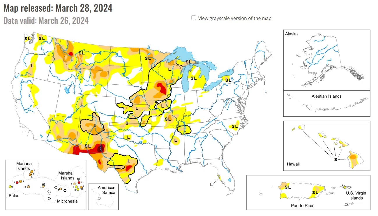 U.S. Drought Monitor: Midwest storms produce 40 to 50% of the season-to ...