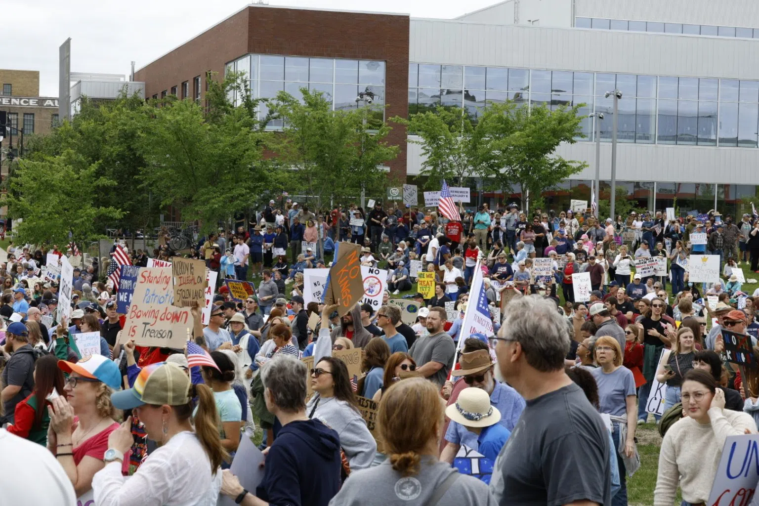 Thousands attend ‘No Kings’ protest in Fargo | The Mighty 790 KFGO | KFGO
