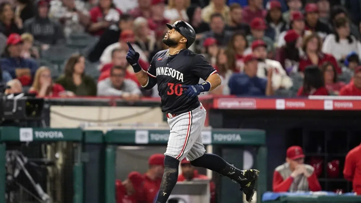 Santana homers again, drives in 4, as Twins rout Angels 16-5 | The Mighty 790 KFGO | KFGO