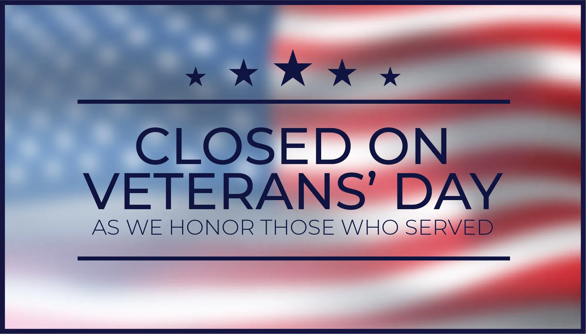 Many governmental agencies closed today in observance of Veterans Day ...