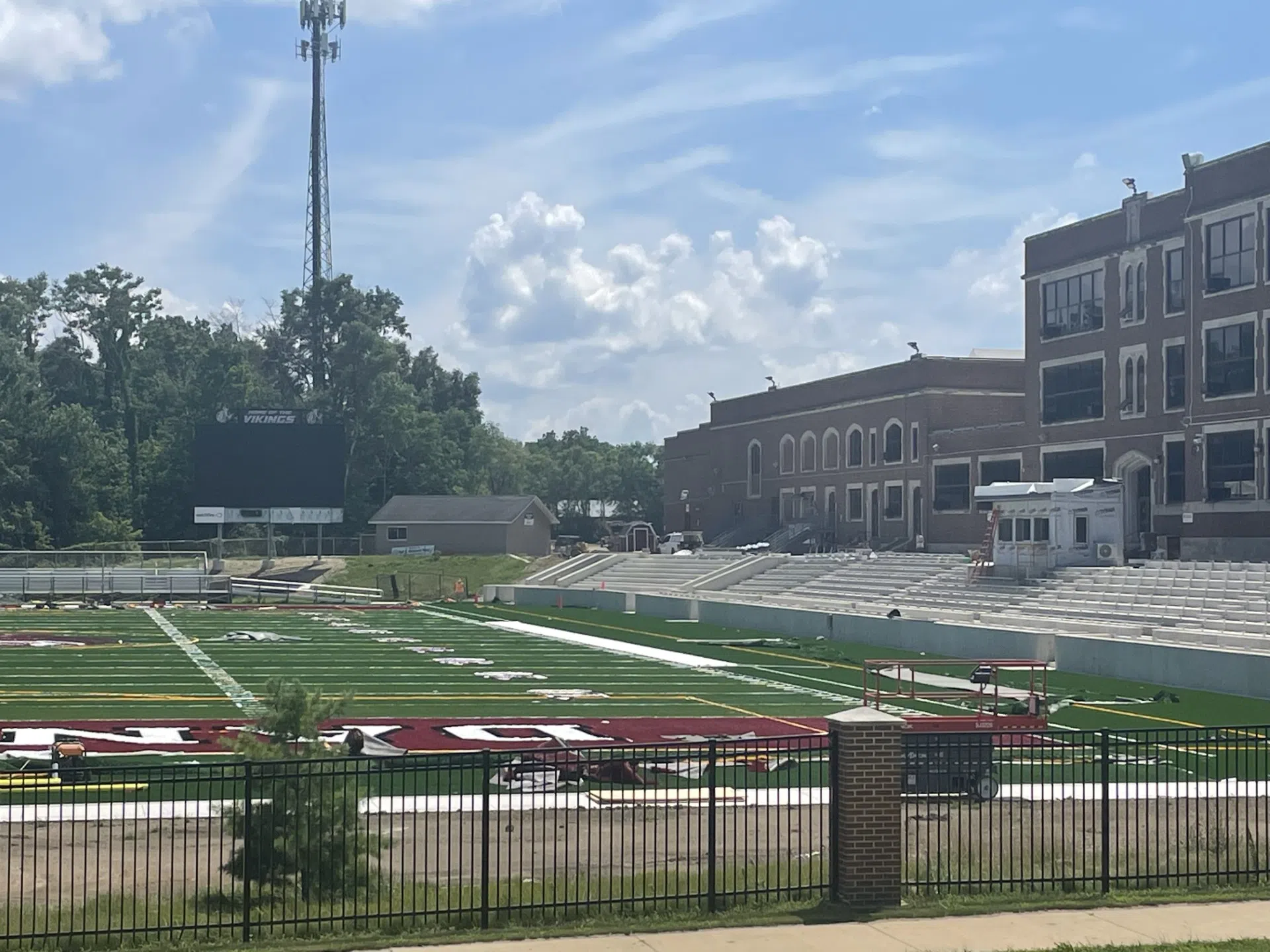 Turf Down, Press Box Up for New Danville High School Football Field ...
