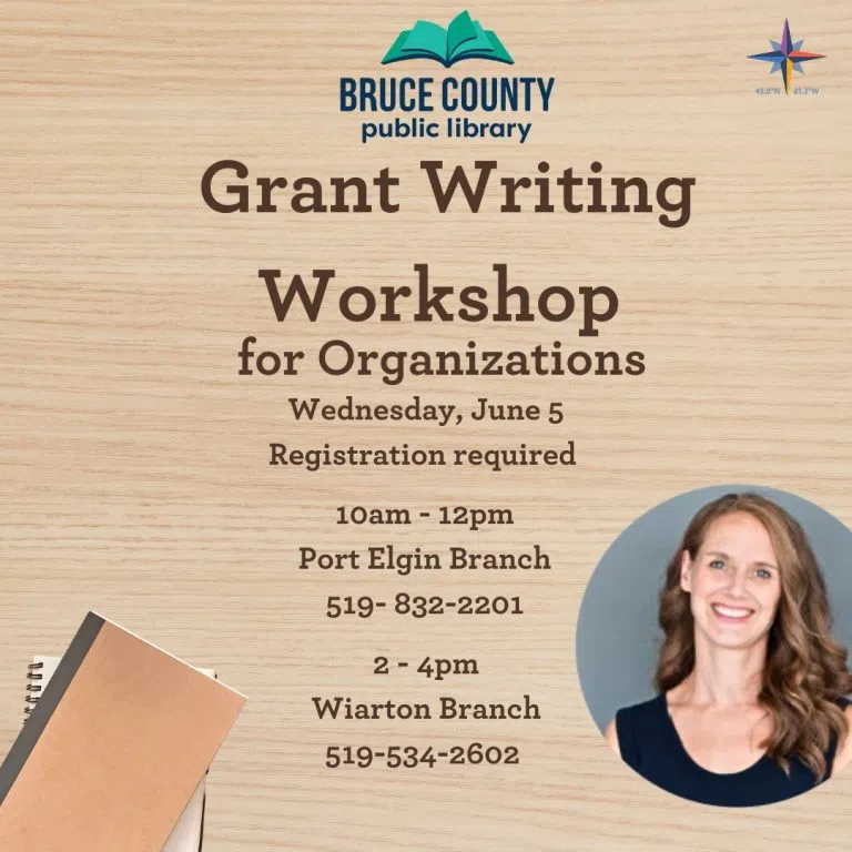 Bruce County Public Library To Host Grant Writing Workshops | 89.3 CFOS FM