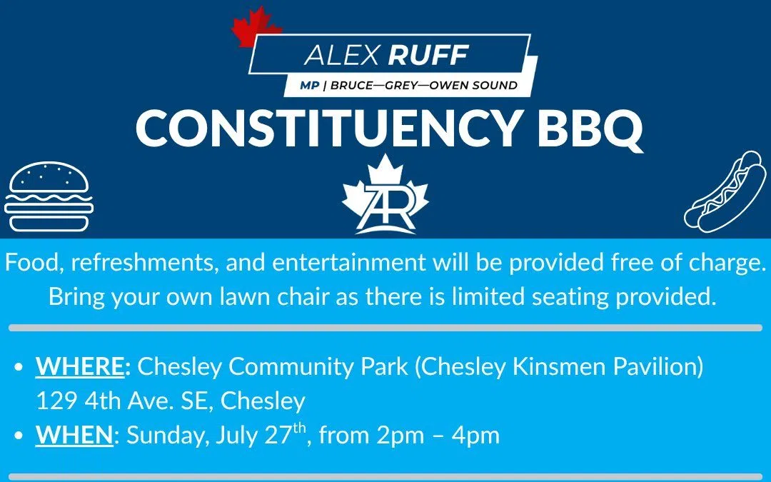 MP Alex Ruff To Host Constituency BBQ | Bayshore Broadcasting News Centre