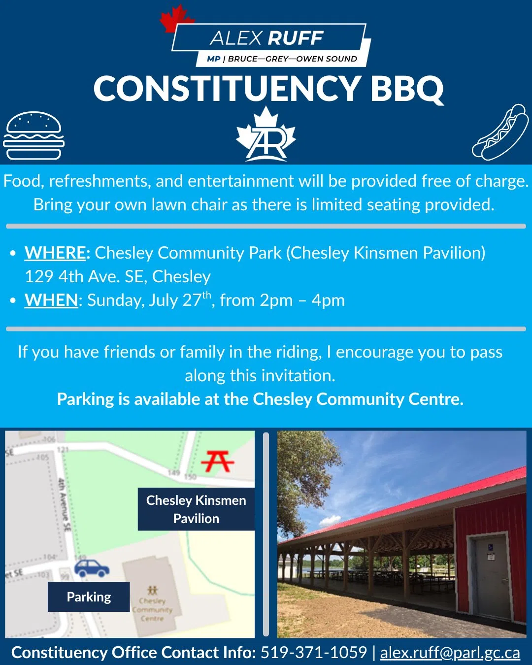 MP Alex Ruff To Host Constituency BBQ | Bayshore Broadcasting News Centre