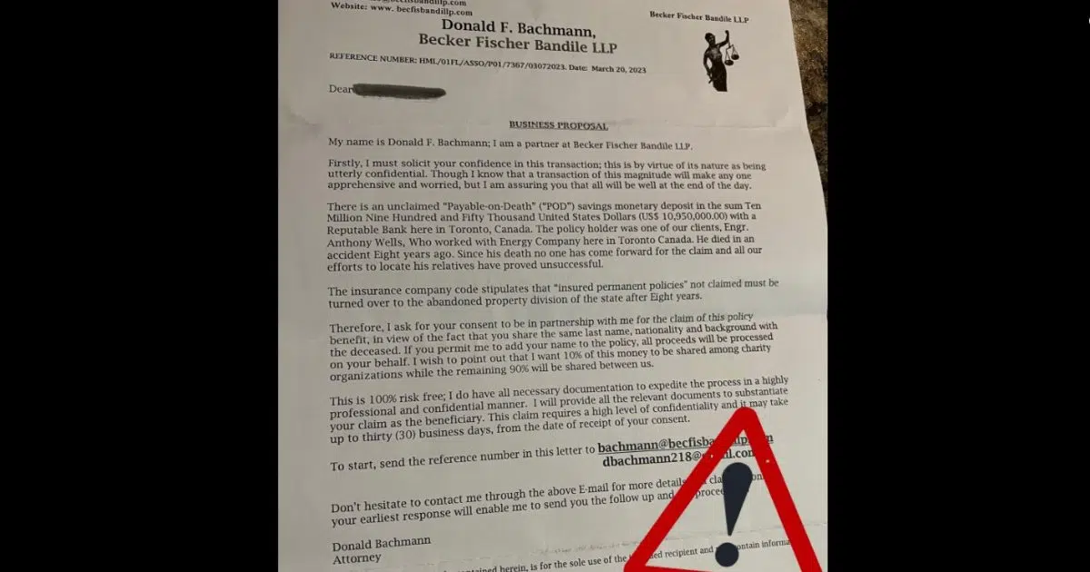 Policy benefit scam letter expands to Lyon County | KVOE