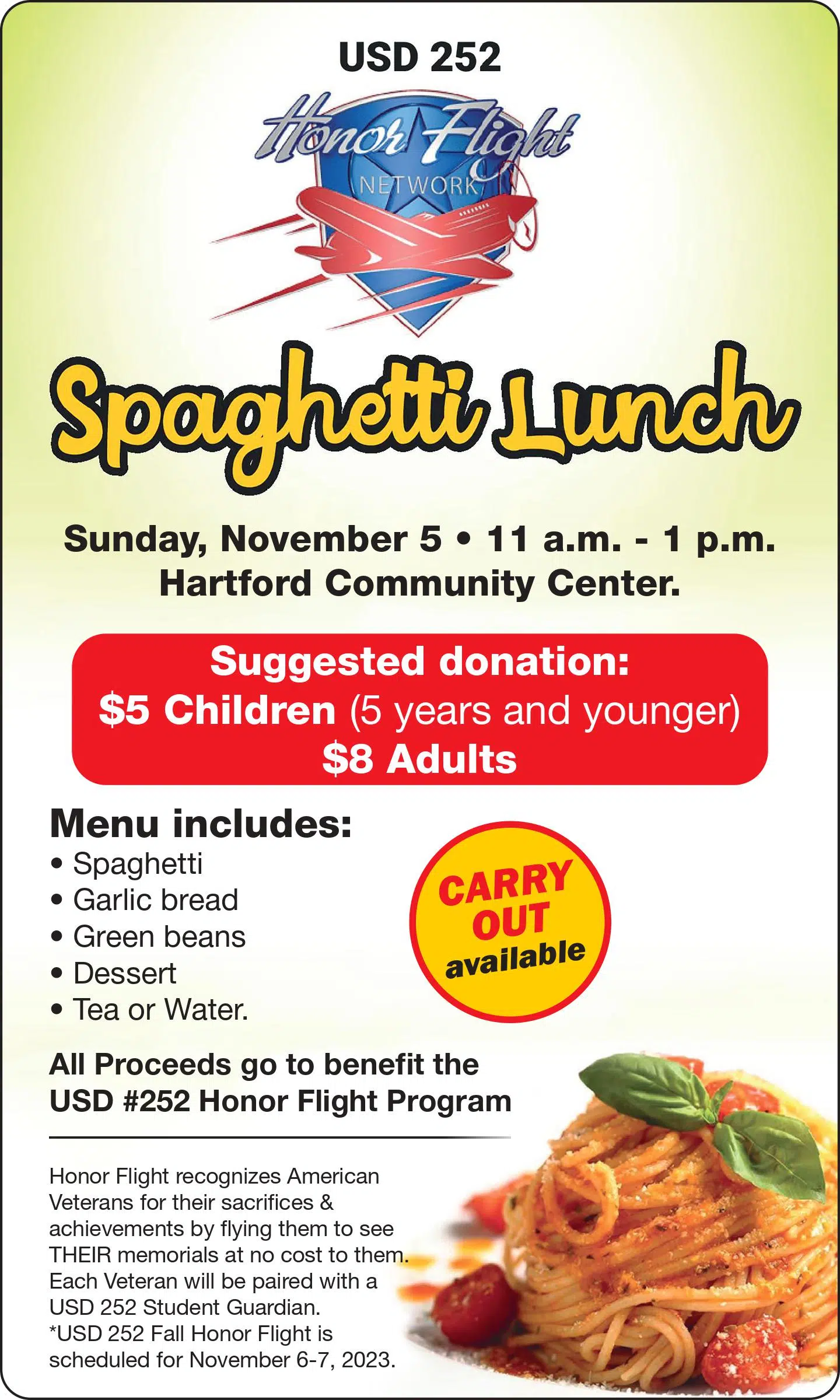 USD 252 Honor Flight Spaghetti Feed | KVOE