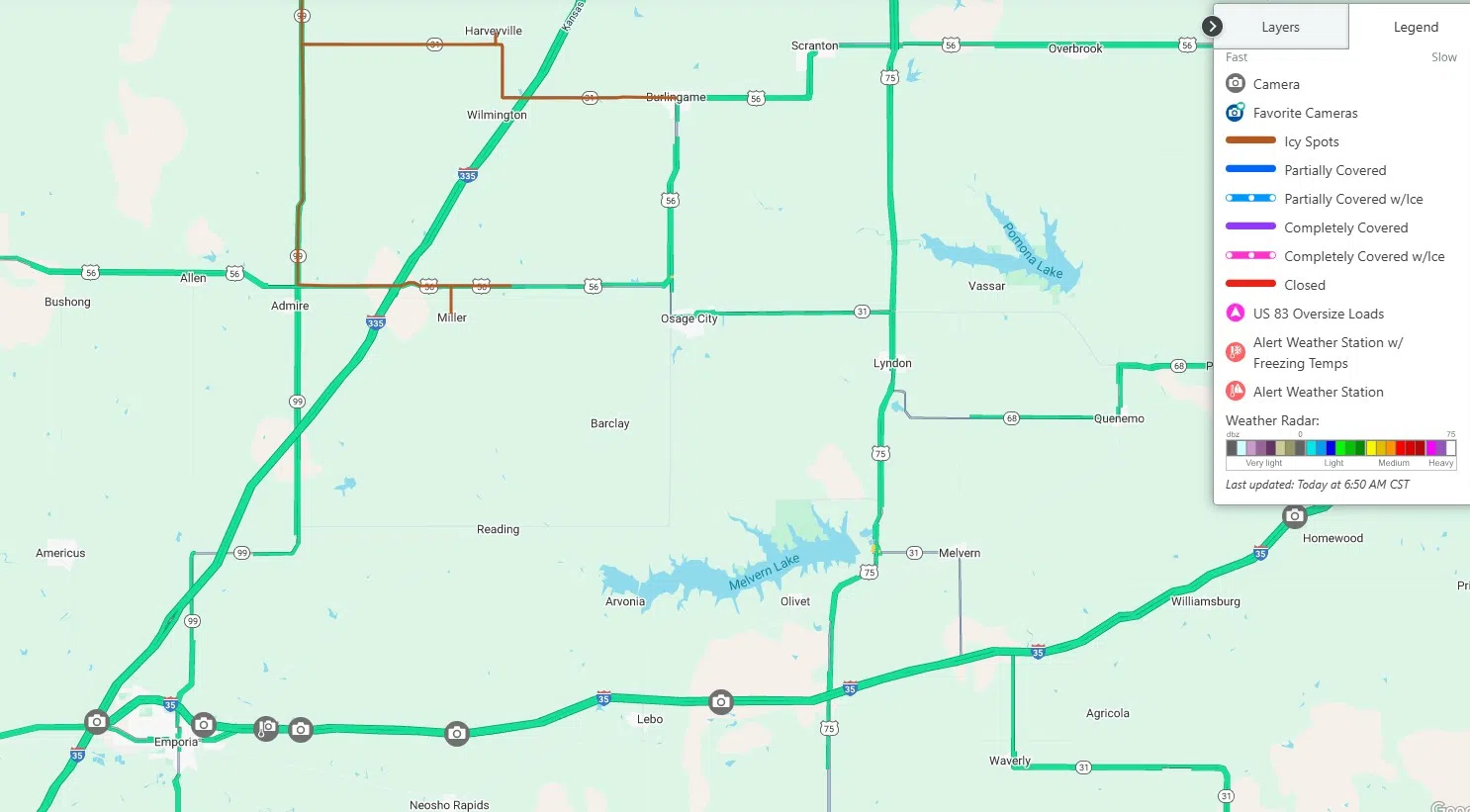 Icy highway patches persist north of Emporia after light snow, sudden ...