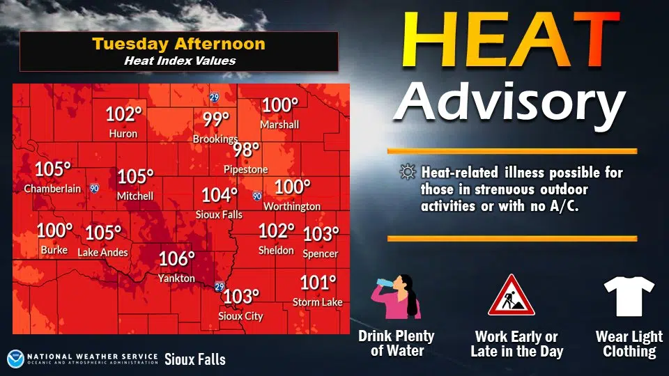 Heat advisories and watches issued for KELO listening area | KELO-AM