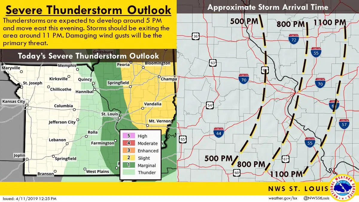 Severe Weather Information update–Storms arriving in area tonight ...