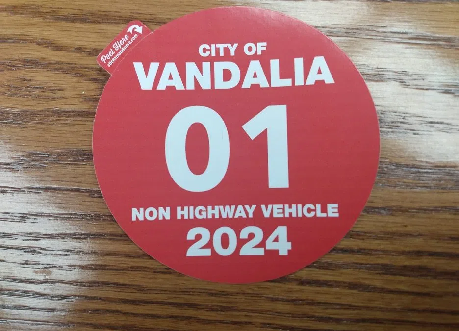 City of Vandalia has stickers for Golf Carts/UTVs—Will give the #1 sticker to the highest bidder ...