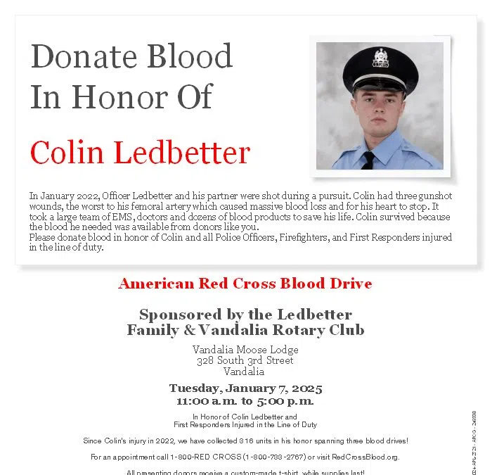 Blood Drive Honoring Colin Ledbetter & First Responders being held ...