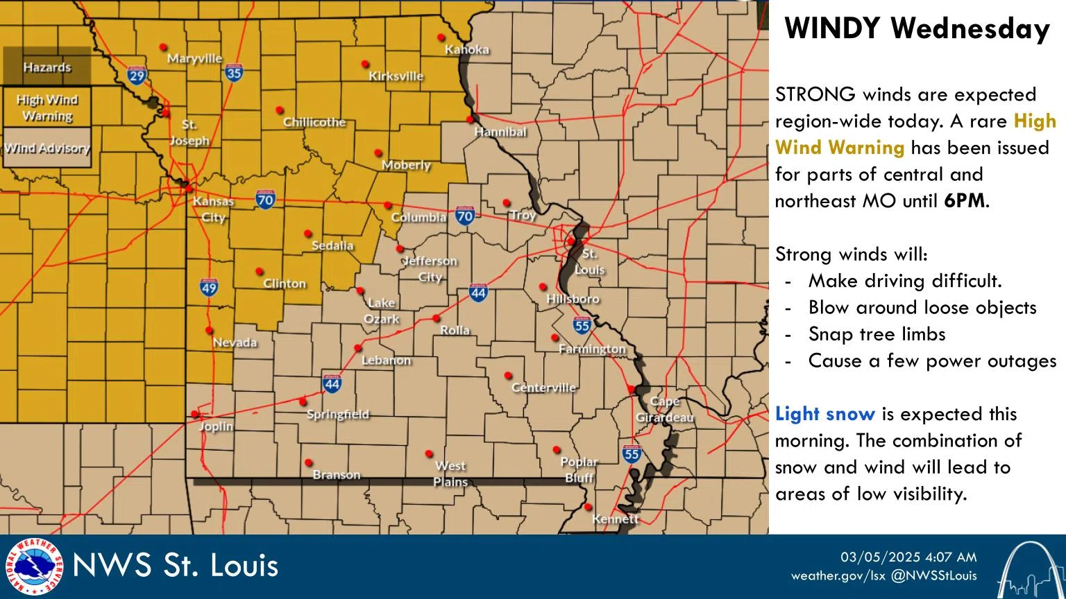 Windy Today with Rain changing to snow this afternoon | Vandalia Radio