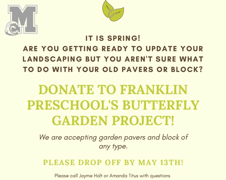 Franklin Preschool Accepting Garden Pavers and Blocks for Butterfly ...
