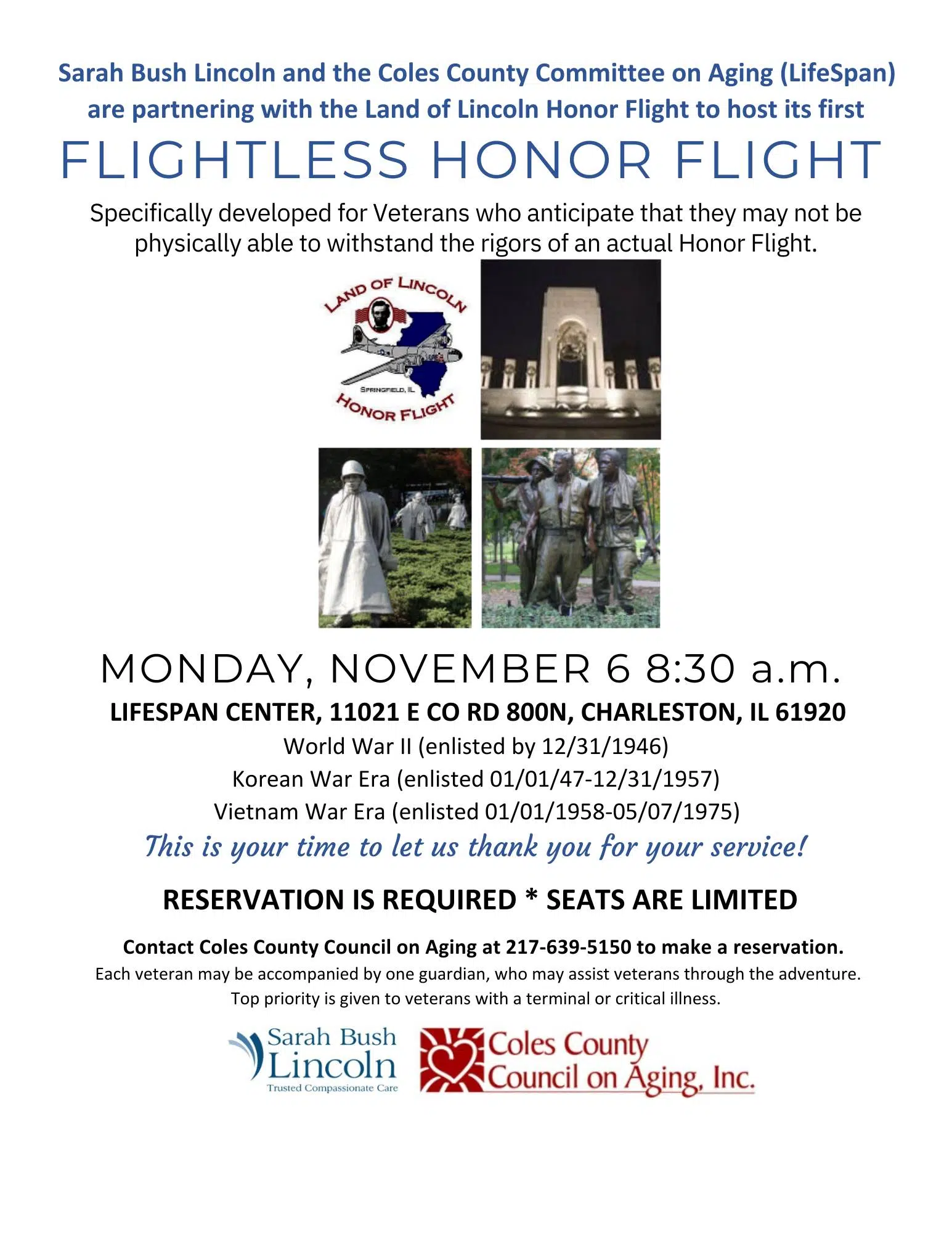 Land of Lincoln Honor Flight Program Coming to Coles County ...