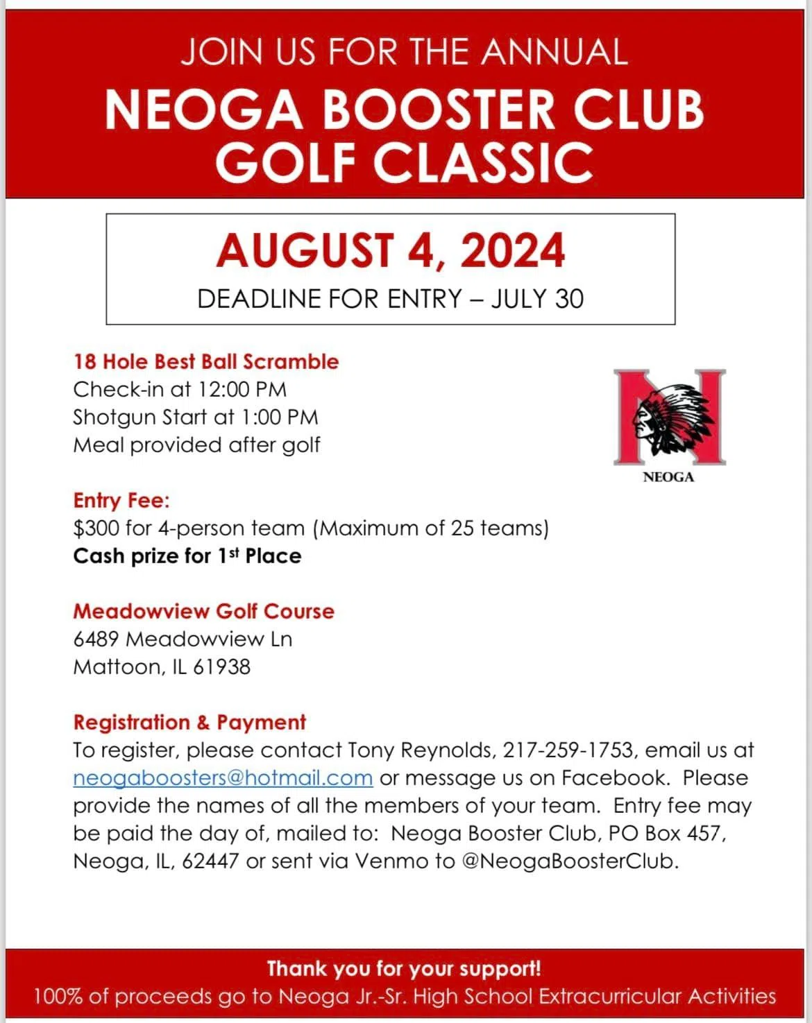 Neoga Booster Club Annual Golf Classic | MyRadioLink.com