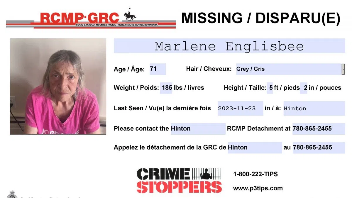 Hinton RCMP say missing woman may be headed to Edmonton | XM 105