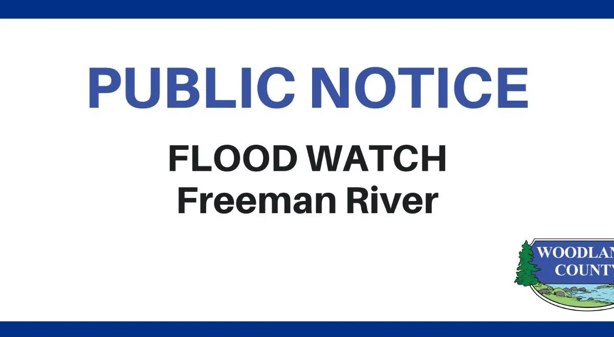 Flood Watch issues for Freeman River near Fort Assiniboine | XM 105