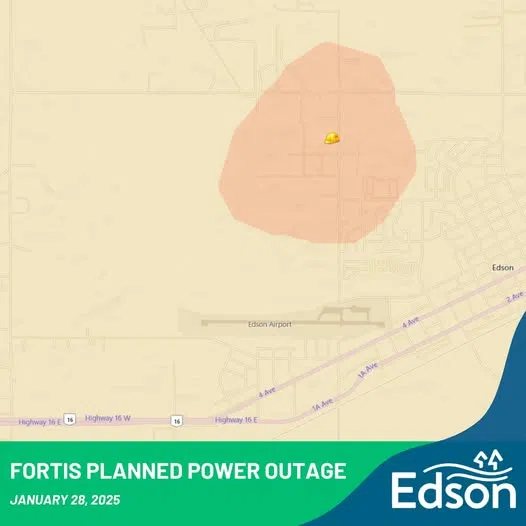 Power outage schedule for Edson – January 28 | XM 105