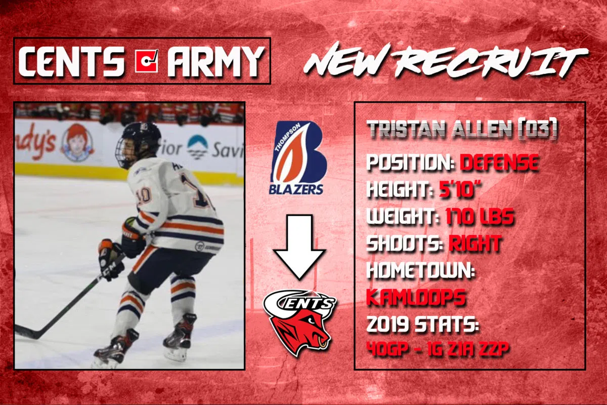 Cents commit to young defender from Kamloops | Q101