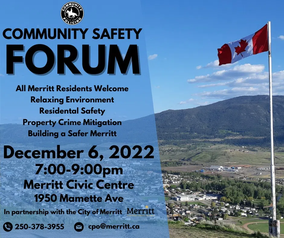 Community safety forum taking place in Merritt | Q101