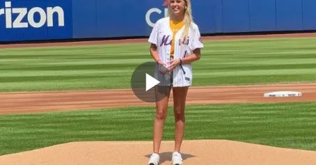 ‘Hawk Tuah’ Girl Throws Out First Pitch At Mets Game | Surge 105