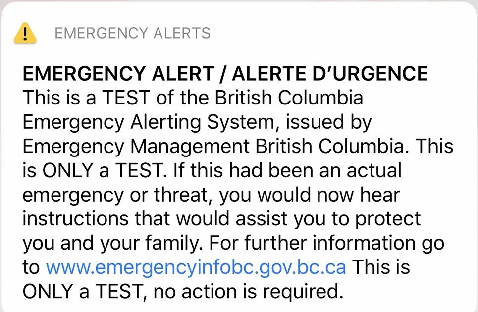 BC Government conducting test of wireless alerting system Wednesday ...