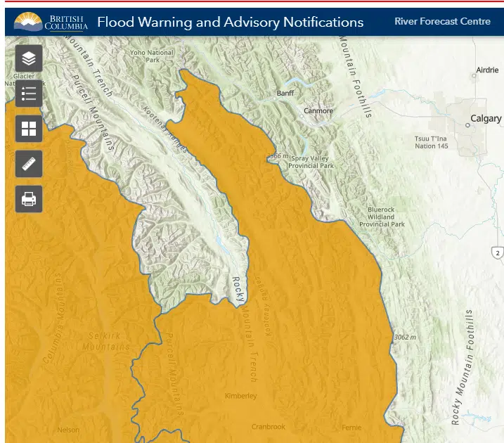 Flood Watch issued for East Kootenay, Elk Valley | 102.9 Rewind Radio - East Kootenay