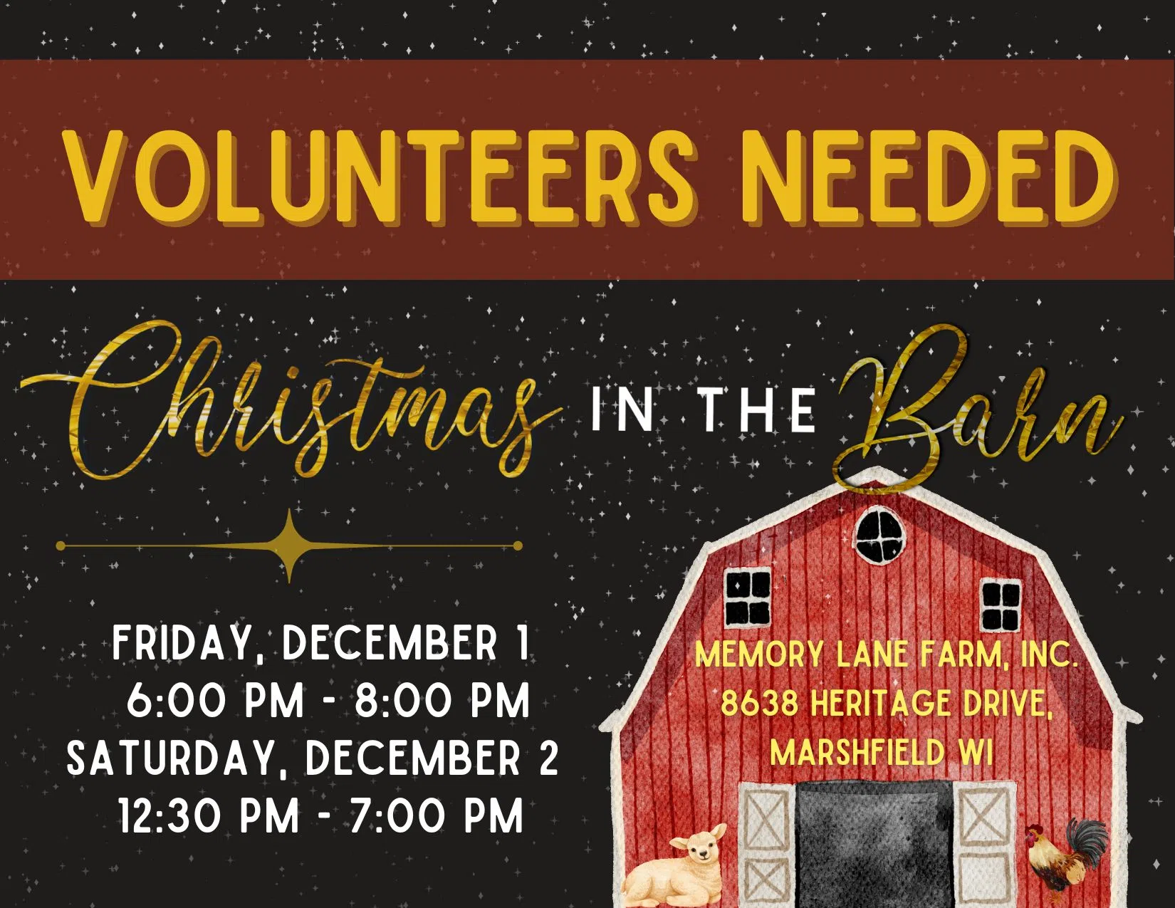 Memory Lane Farm’s Christmas in a Barn Coming December 1st and 2nd ...