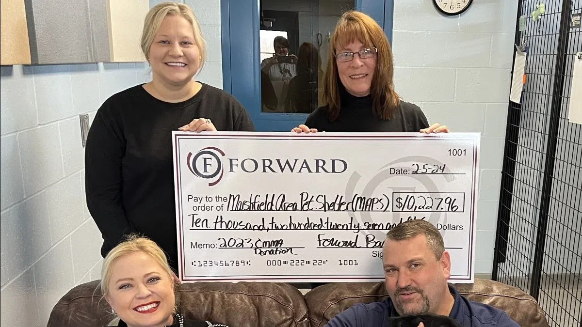 Forward Bank Donates to Marshfield Area Pet Shelter on Behalf of ...