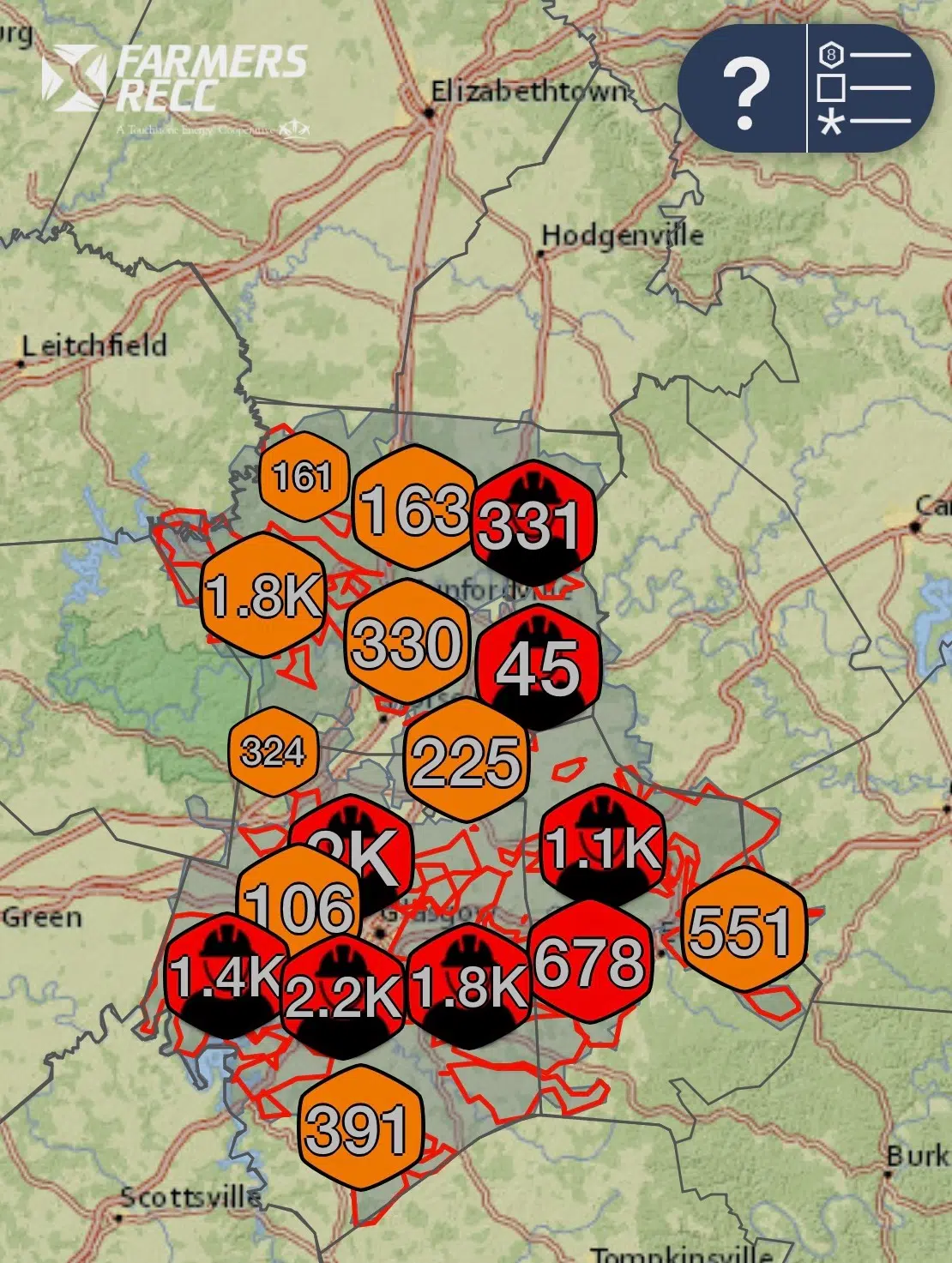 PHOTOS: FRECC map shows outages; gas station damaged by storm | Glasgow ...