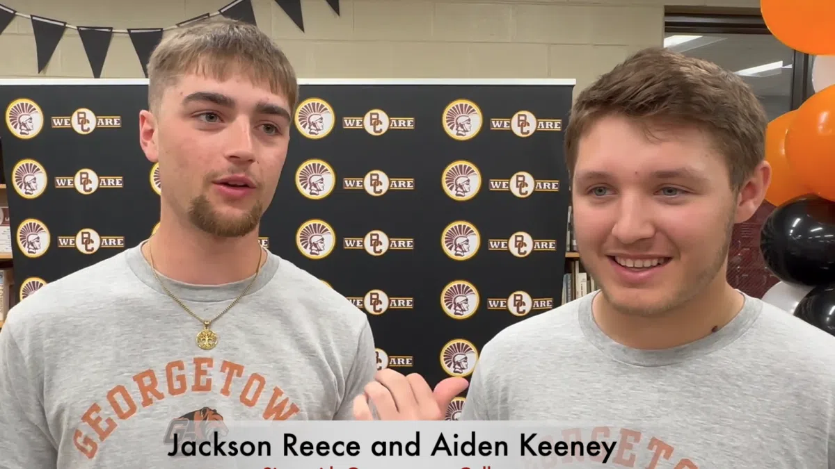 VIDEO: Jackson Reece, Aiden Keeney sign with Georgetown College ...