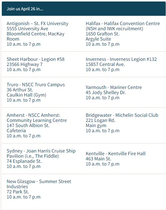 First Nova Scotia Health provincial career fair underway - Acadia ...