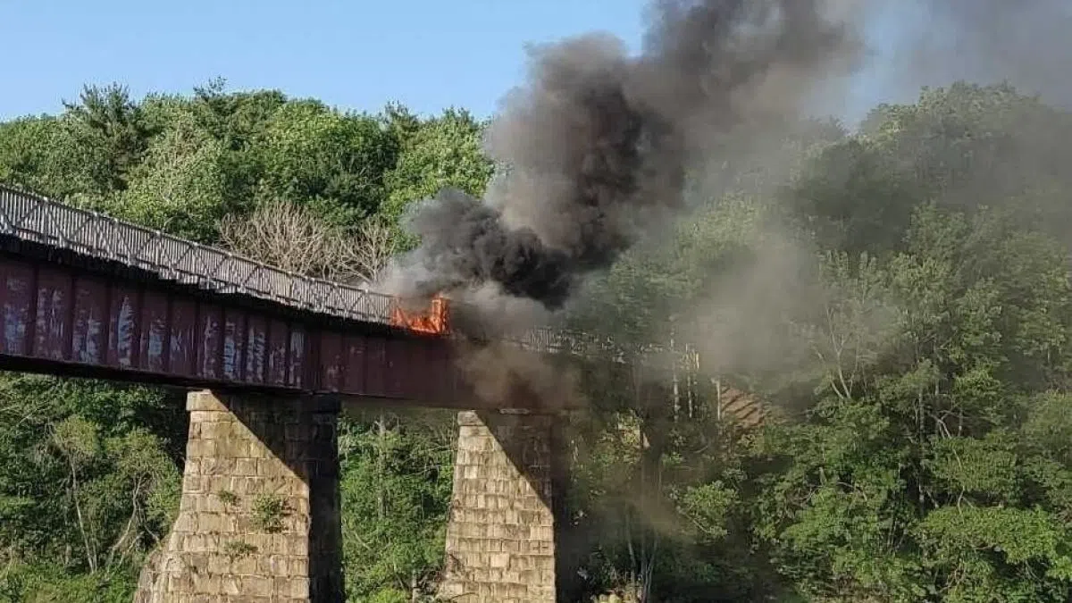 Crews quickly contain fire on Trestle Trail bridge | Country 100.7