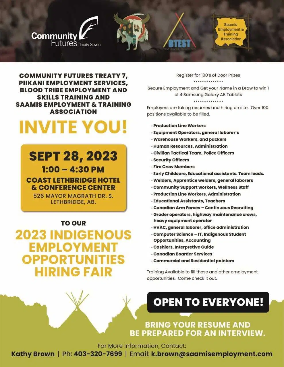 Indigenous Employment Opportunities Hiring Fair | CJWE Southern Alberta