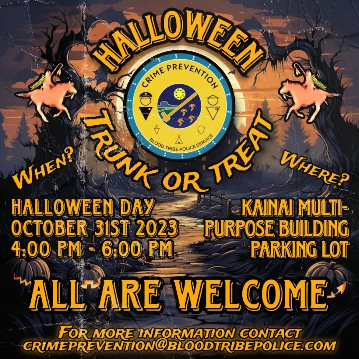 Blood Tribe Police Service get ready for second annual Trunk or Treat ...