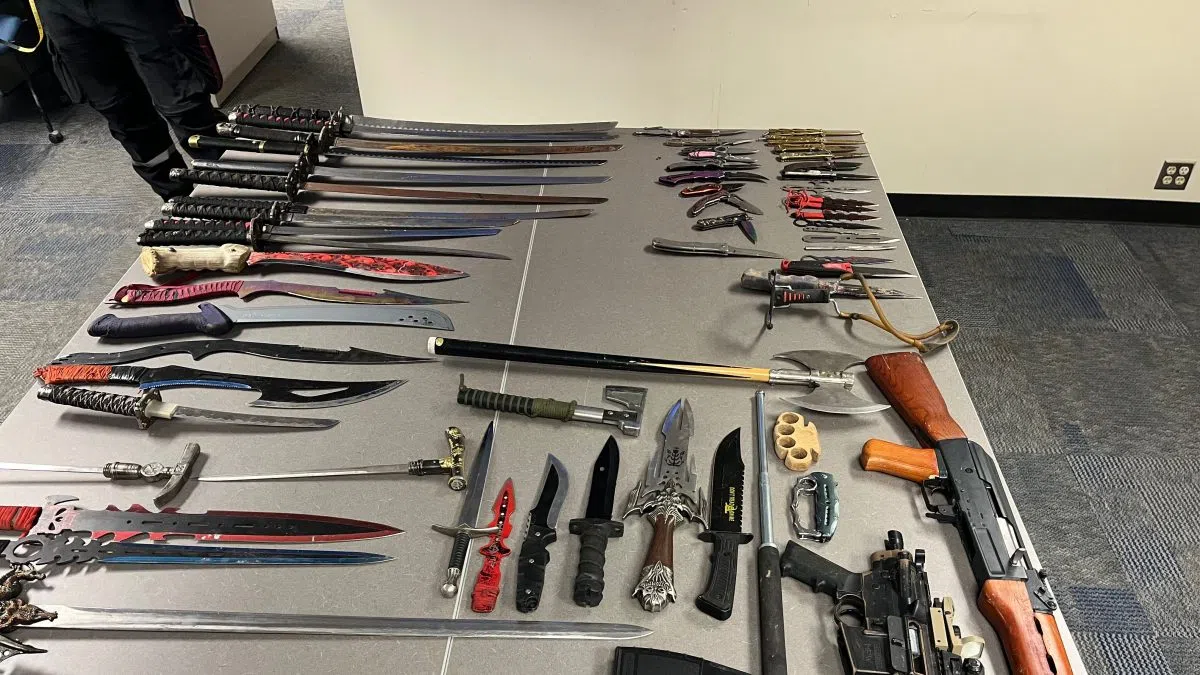 Edmonton Police display seized weapons ahead of final encampment sweep ...