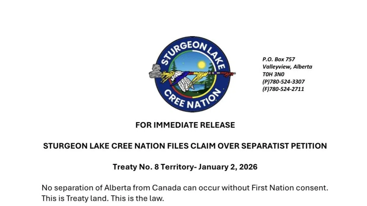 Sturgeon Lake Cree Nation files claim over separatist petition | Raven ...