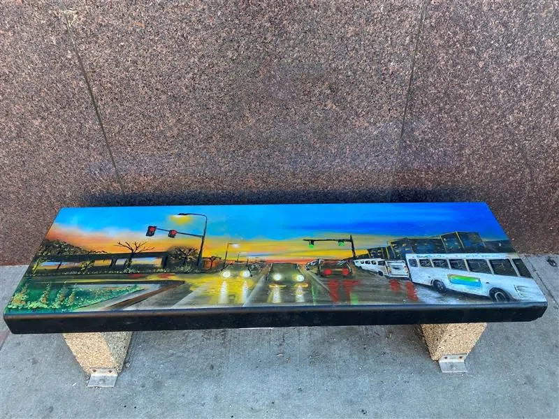 City of Brandon unveils two colourful bus benches in the downtown | Q ...