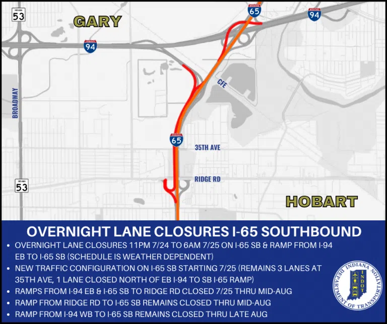 I-65 Bridge Work Ridge Rd to I-94 Moving to Phase Four Southbound ...