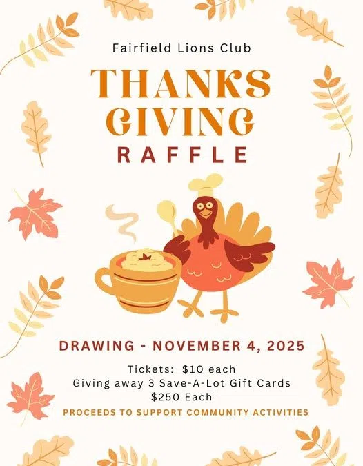 FAIRFIELD LIONS CLUB HOSTS THANKSGIVING RAFFLE | WFIW FM / WFIW AM ...