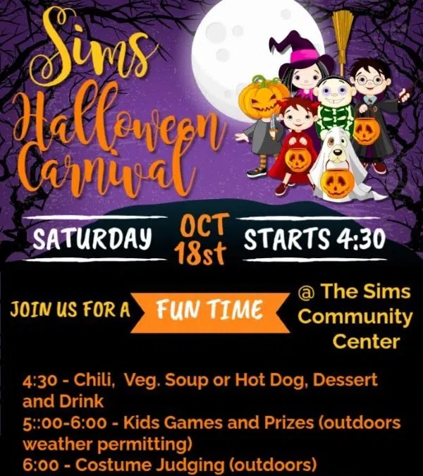 SIMS HALLOWEEN CARNIVAL SET FOR OCTOBER 18TH AT SIMS COMMUNITY CENTER ...