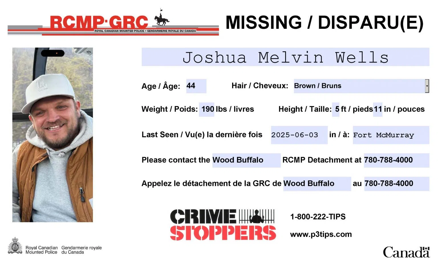 RCMP Seek Public’s Help to Locate Missing Fort McMurray Man | play 103.7 | Harvard Media