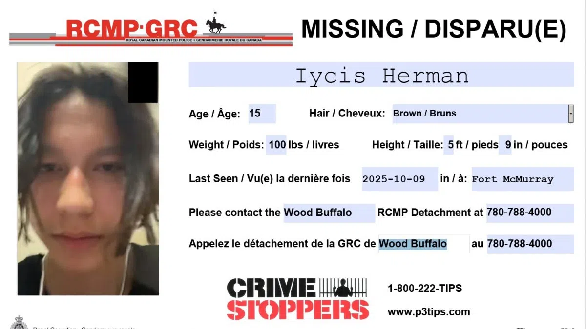 RCMP search for missing 15-year-old in Fort McMurray | play 103.7 ...