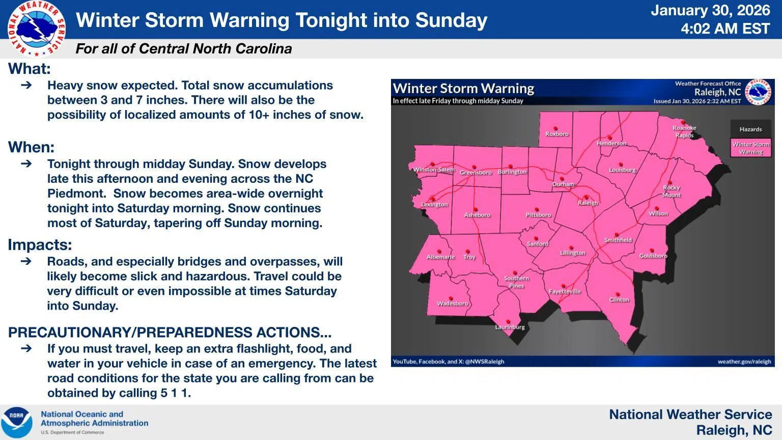 Winter Storm Watch Upgraded to Warning Overnight as Heavy Snow ...