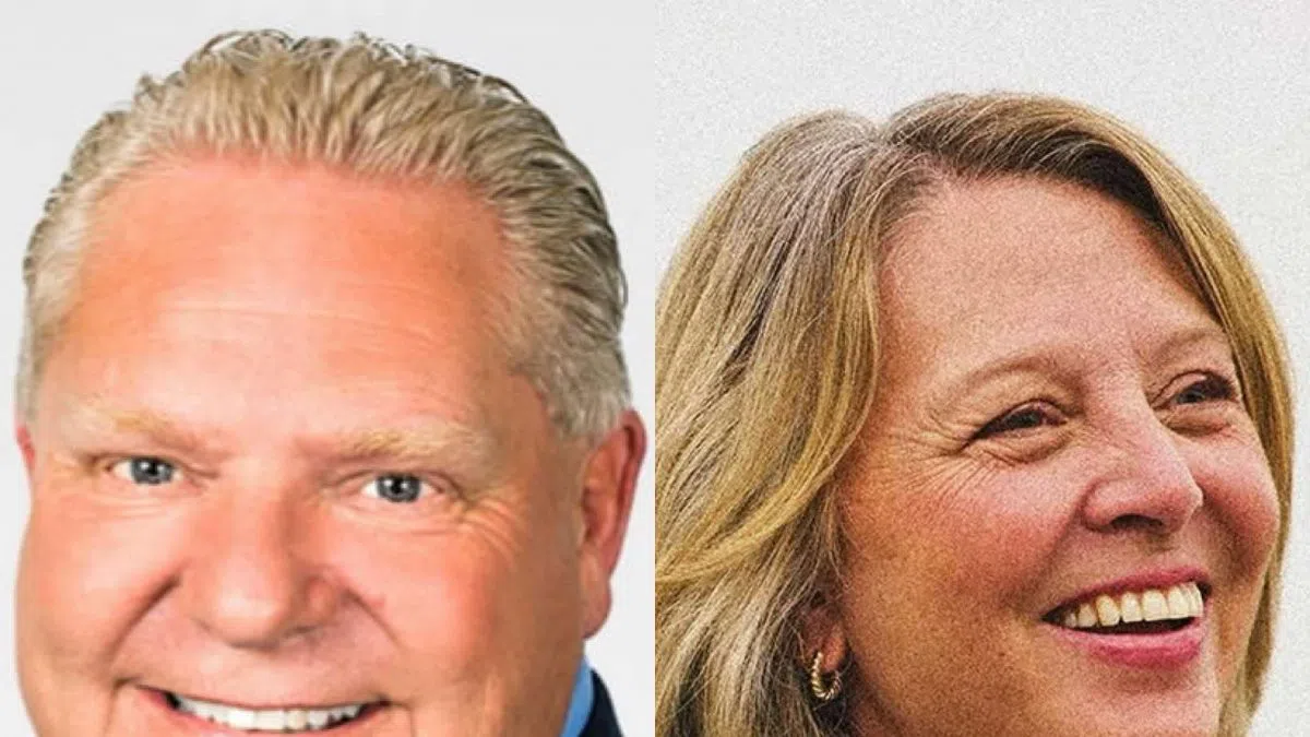 Party leaders Doug Ford and Marit Stiles in Niagara on election eve ...