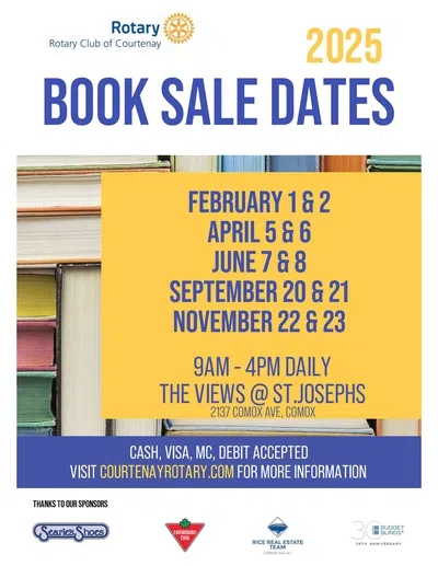 Courtenay Rotary Book Sales 2025 | 97.3 The Eagle