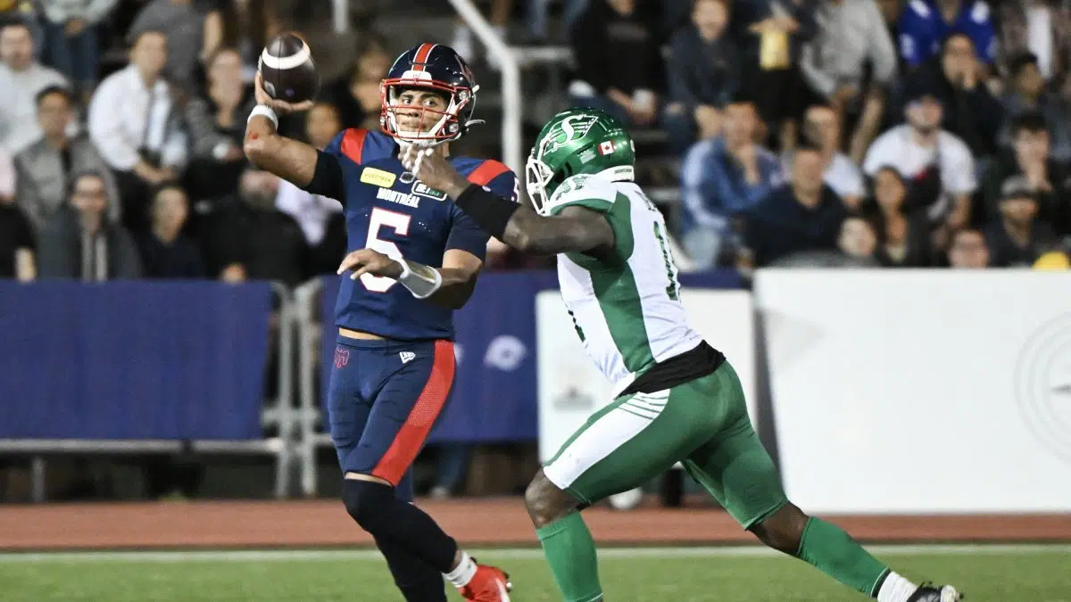 Riders lose big to Caleb Evans, Als in Montreal | 980 CJME