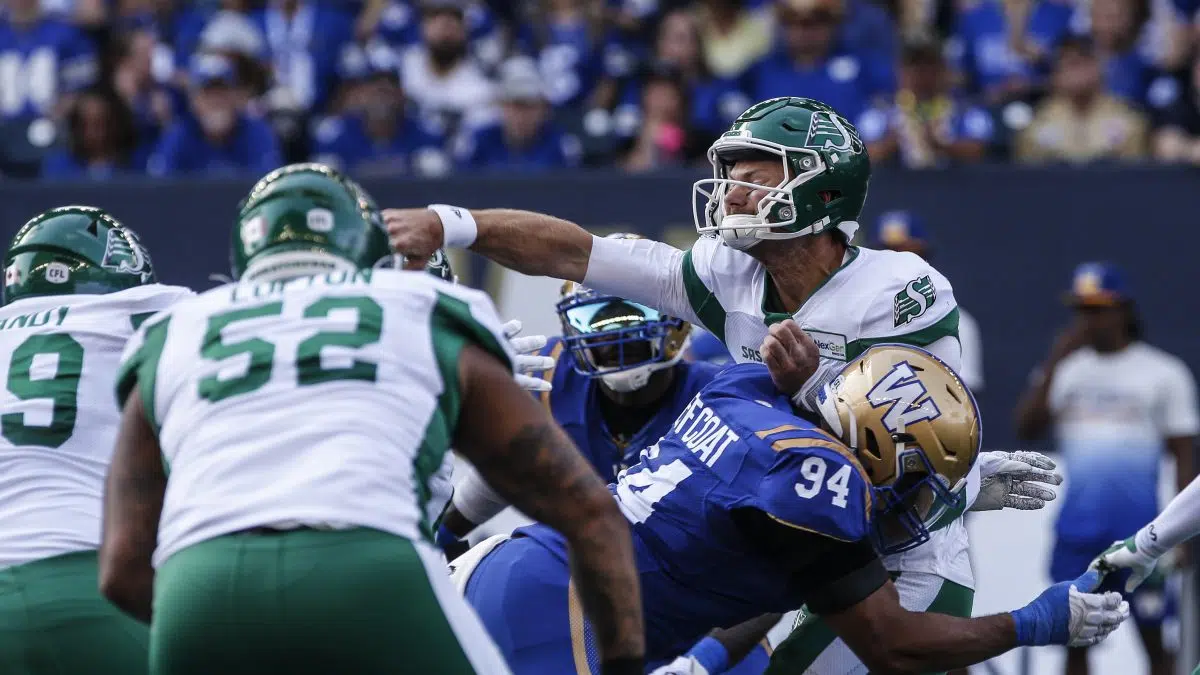 Banjo Bowl blues: Riders lose big in rematch against Bombers | 980 CJME